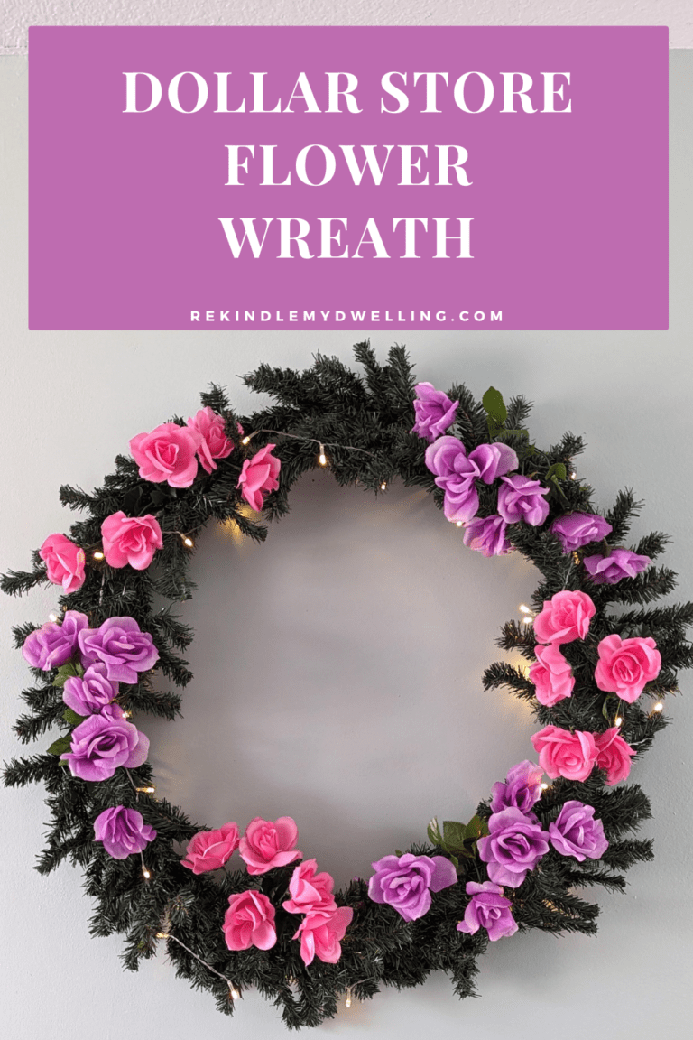 Spring Wreath with Dollar Store Flowers - Rekindle My Dwelling